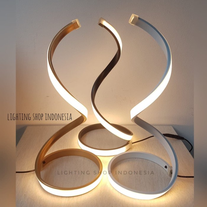 Jual Lampu Meja - Lampu Meja Led Acrylic Modern Model Spiral Bedside ...