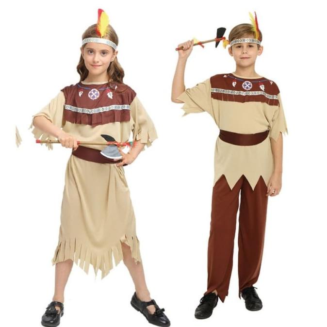 Jual kostum cosplay indian / afrika pakaian adat internasional anak ...