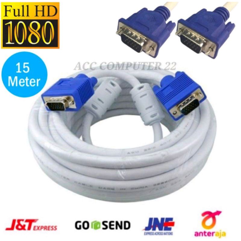 Jual KABEL VGA 15M / VGA 15 METER / VGA 15 M FULL HD 1080P | Shopee ...