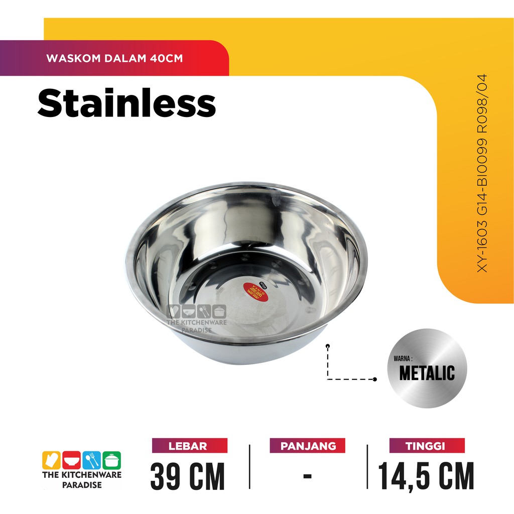 Jual WASKOM BAHAN STAINLESS DIAMETER 40CM | Shopee Indonesia