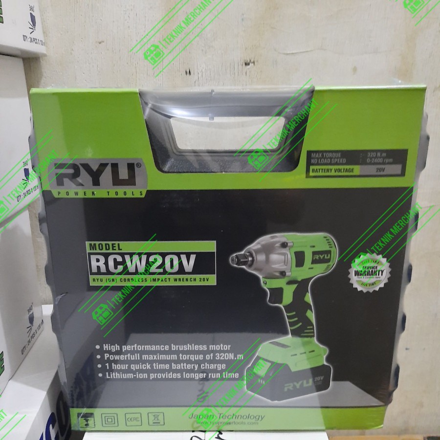 Jual Mesin Impact Wrench RYU RCW20v Cordless Wrench Buka Baut Mobil ...