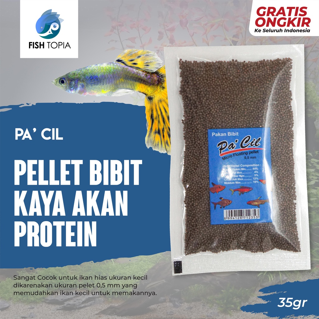 Jual PELLET PACIL PA'CIL PAKAN IKAN HIAS MAKANAN CUPANG GUPPY MOLLY ...