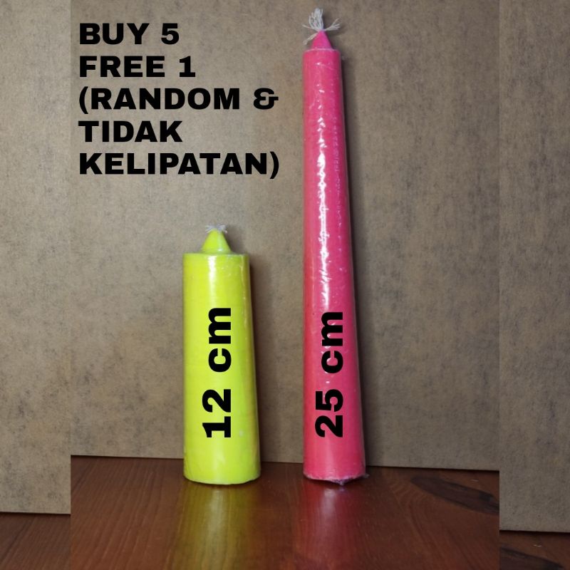Jual Lilin besar warna warni polos (BELI 5 GRATIS 1) | Shopee Indonesia