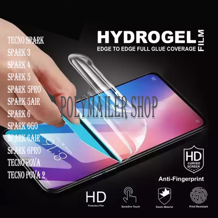 Jual POLY ANTI GORES JELLY HYDROGEL TECNO SPARK POVA 1 2 3 4 4PRO 5 5PRO 5AIR 6 6 6PRO 6AIR 6GO ...