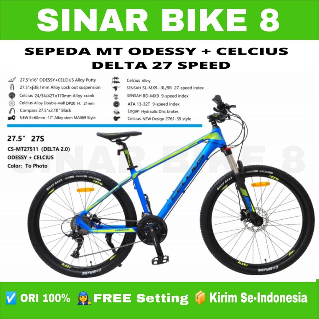 Jual Sepeda Gunung Ukuran 27.5 Inch MTB CELCIUS ODESSY DELTA Alloy 27 ...