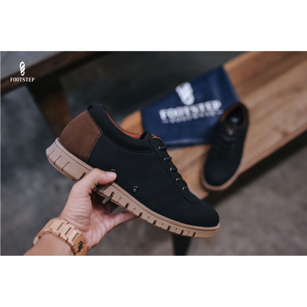 Jual Sepatu Sneakers Derby Pria Footstep Footwear Polka Black Series ...
