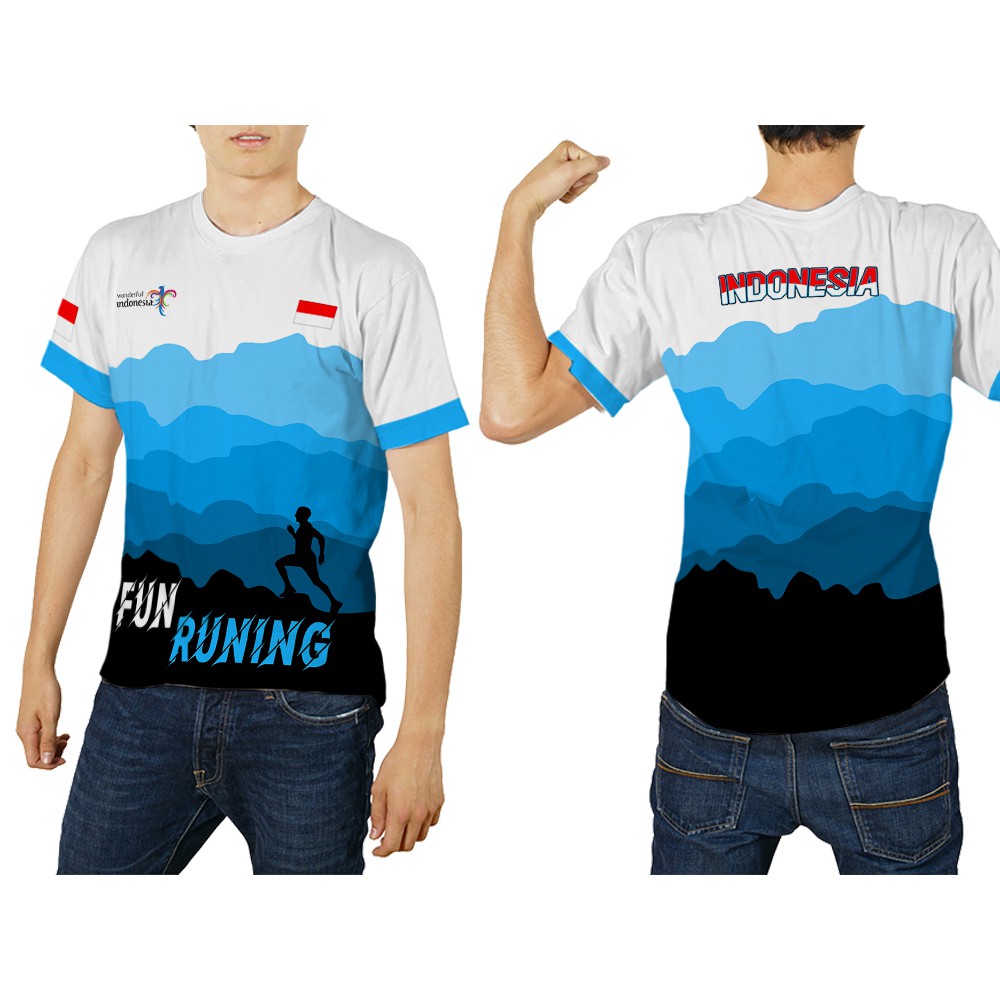 Jual Kaos Baju Tshirt Jersey Lari Marathon Fun Running Custom Fullprint ...