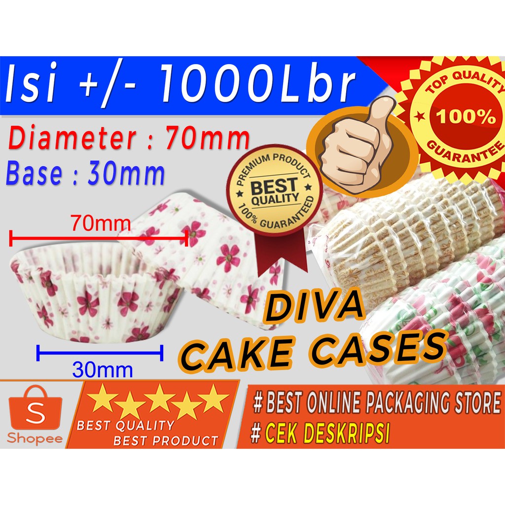 Jual DIVA CAKE CASES 70MM BASE 30MM ( BUNGA ) | Shopee Indonesia