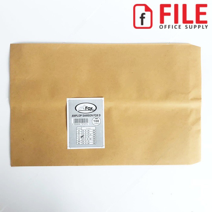 Jual Amplop Map Kertas Coklat Samson FOX D / F4 Folio (24 x 35 cm ...