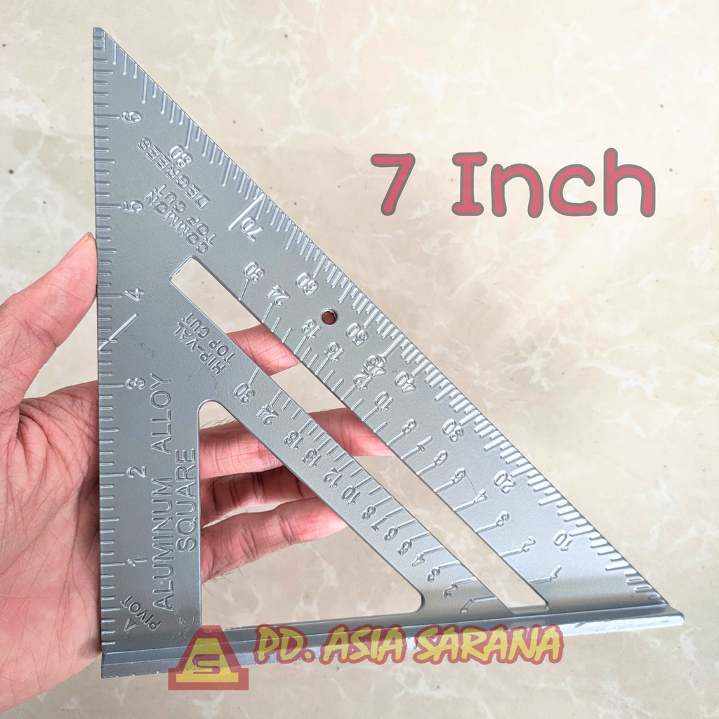 Jual Penggaris Siku 18cm Aluminium Rafter Speed Square Segitiga Sudut ...