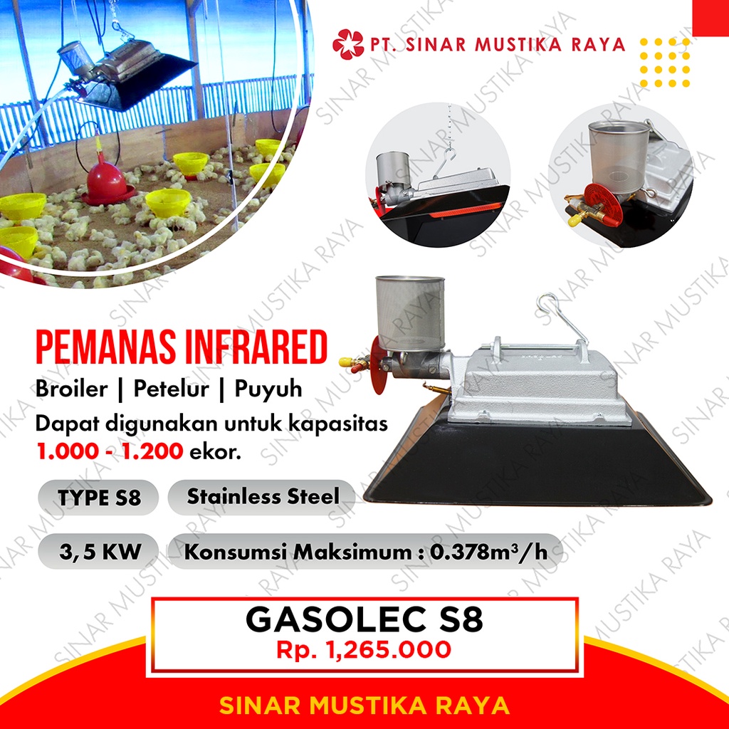 Jual Gasolec S8 - Pemanas Kandang Ayam Infrared - Alat Ternak Ayam Unggas - Peralatan Peternakan ...