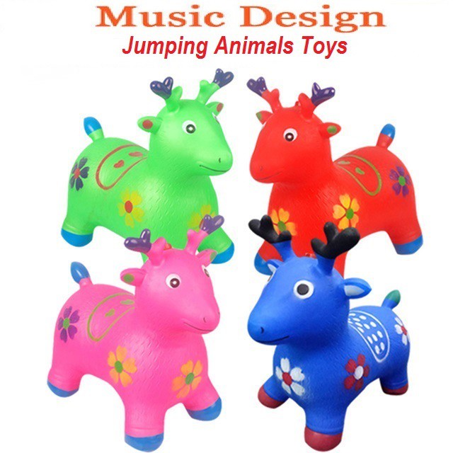 Jual Jumping Animals Music Kids Toys / Mainan Balon Kuda Kudaan Kerbau ...