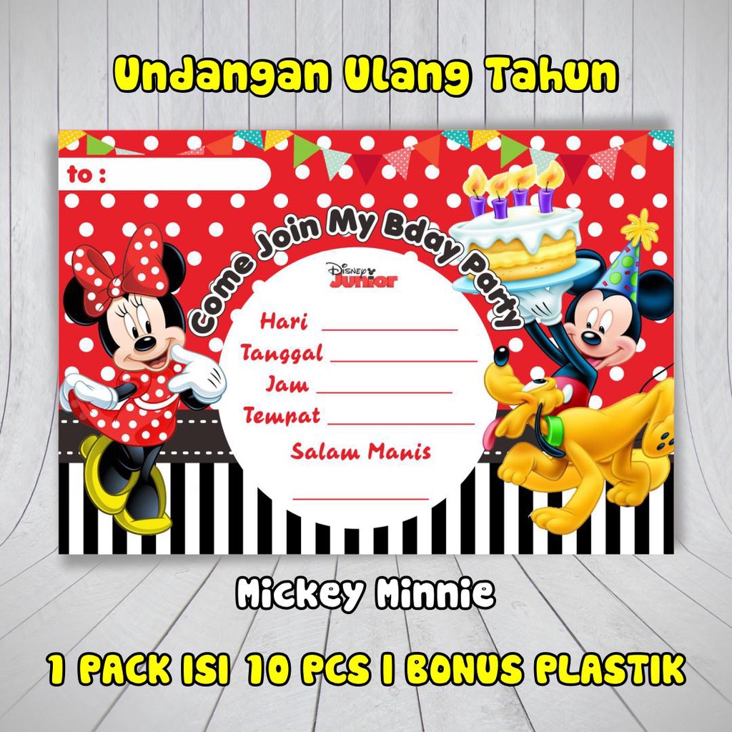 Jual Undangan Ulang Tahun Minnie Mouse | Shopee Indonesia
