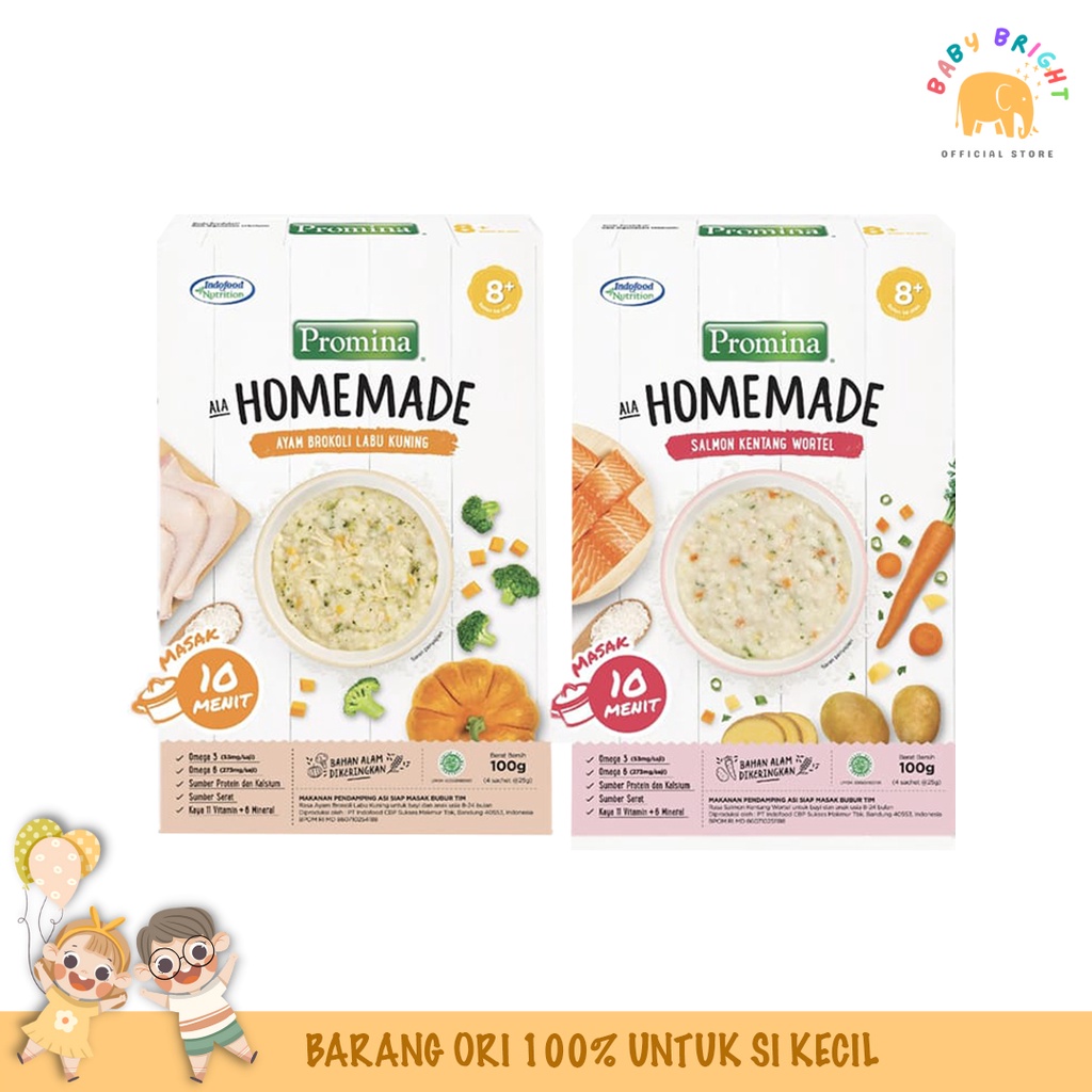 Jual Promina Homemade Bubur Bayi 8+ bulan 100 gram Baby Cereal rasa ...