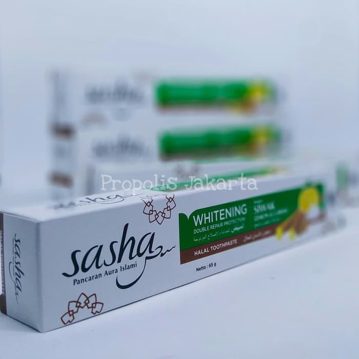 Jual Promo Pasta Gigi SASHA Toothpaste Siwak Halal Whitening 65 gr 65gr ...