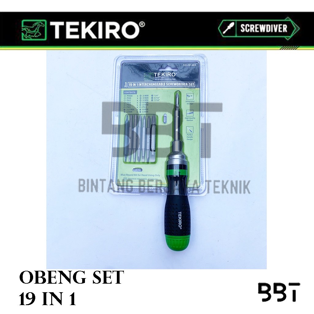 Jual Tekiro Obeng Set 19in1 / Obeng Rachet Set / Obeng Ratchet | Shopee ...