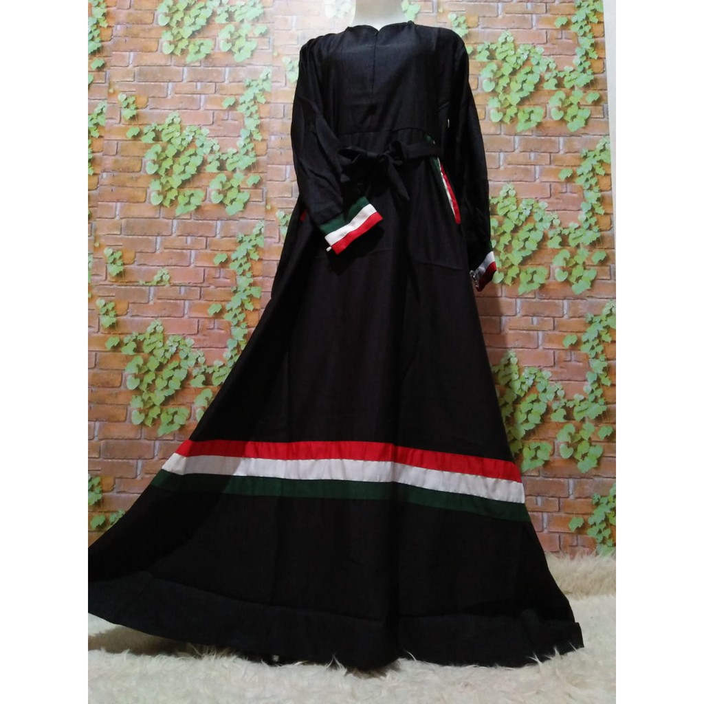 Jual Gamis palestina warna palestine bendera palestin maxidress polos ...