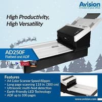 Jual AVISION AD250F Scanner 80ppm AD-250F ID Card Scan +Duplex +ADF ...