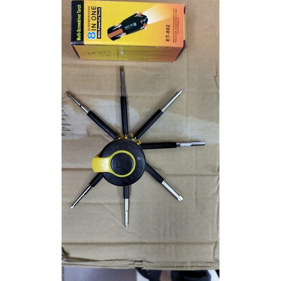 Jual Obeng Serbaguna 8 IN 1 PLUS Lampu Senter Emergency LED ET - 802 ...