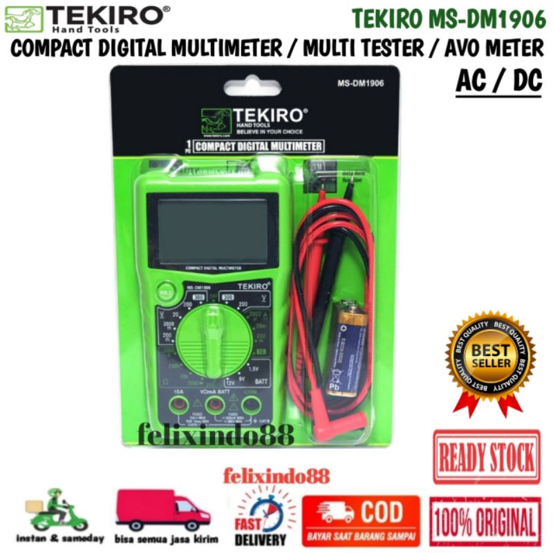 Jual MULTI TESTER ACDC TEKIRO DIGITAL MULTIMETER COMPACT OVO METER ...