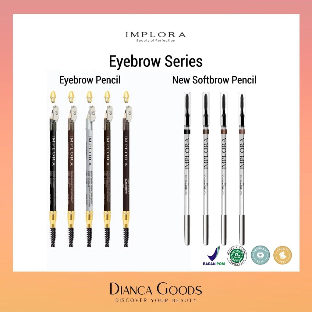 Jual IMPLORA Eye Brow Pencil 2 IN 1 ( PENSIL + SERUTAN + SIKAT ) & New ...