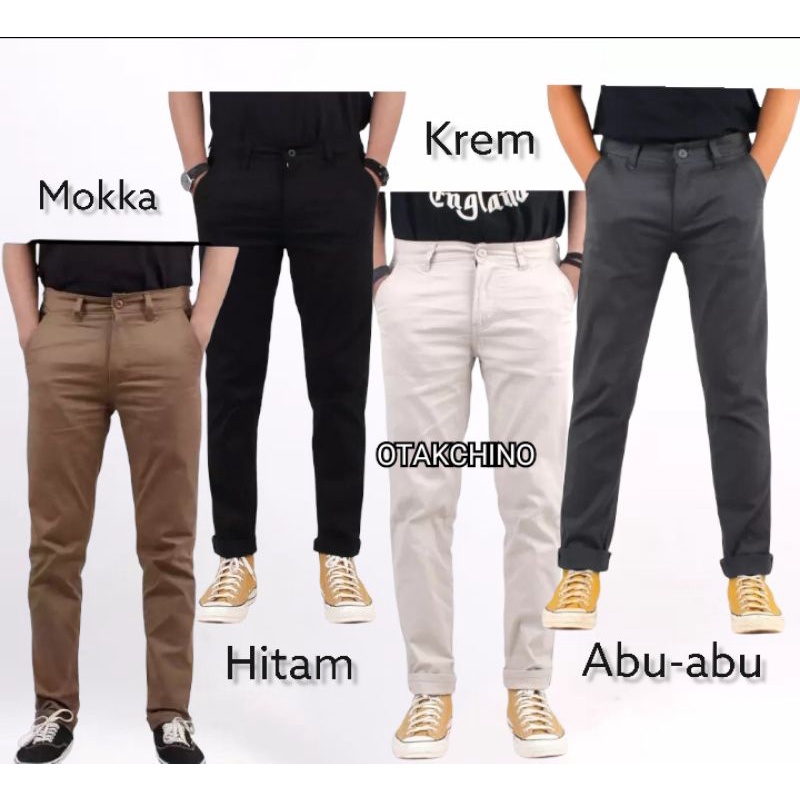 Jual CELANA PRIA CHINO Slim fit Panjang Kerja kantor Santai Liburan Cowok Gentleman Boy Skinny ...