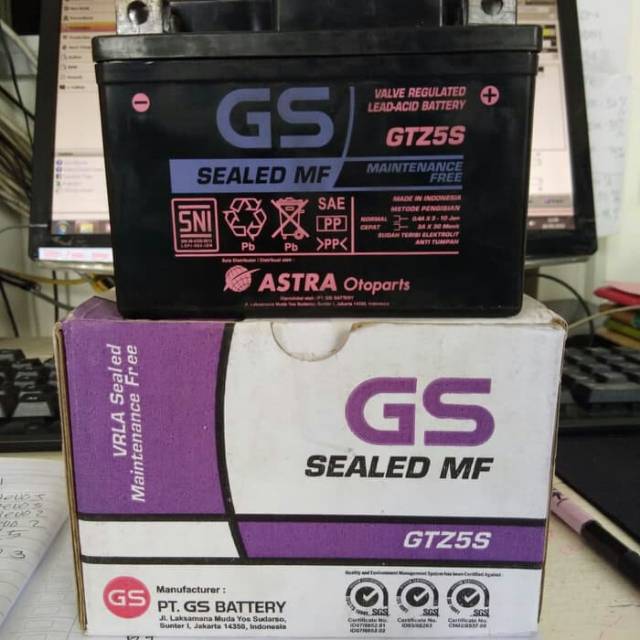 Jual AKI / ACCU GS ASTRA GTZ5S MOTOR KHARISMA, MIO SOUL, MIO J, MIO GT ...