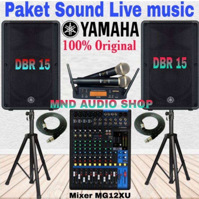 Jual paket sound system yamaha dbr 15 original 12 inch aktif full set ...