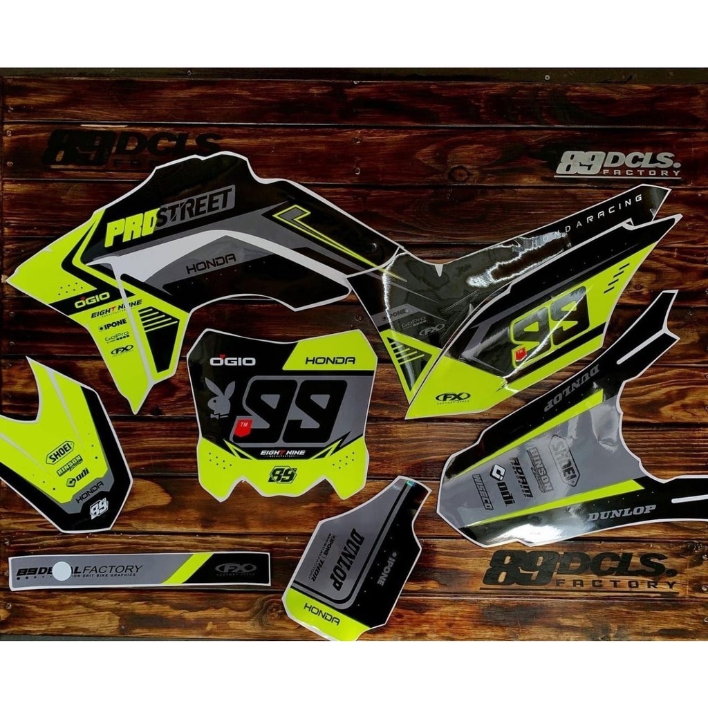 Jual DECAL KLX / DECAL CRF / SUPERMOTO / GORDON KOMBINASI WARNA KUNING ...