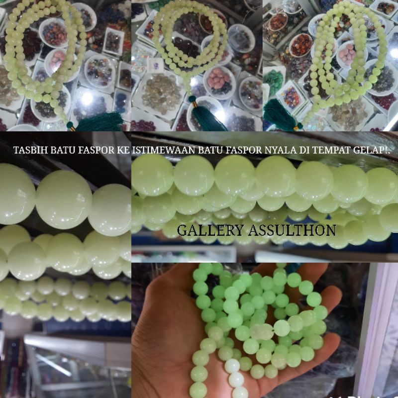Jual Tasbih batu fosfor 99_original ukuran 8mm-10mm-12mm/Nyala Tempat ...