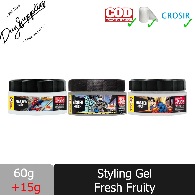 Jual Master Kids Styling Gel Batman / Superman / Spiderman FRESH FRUITY ...