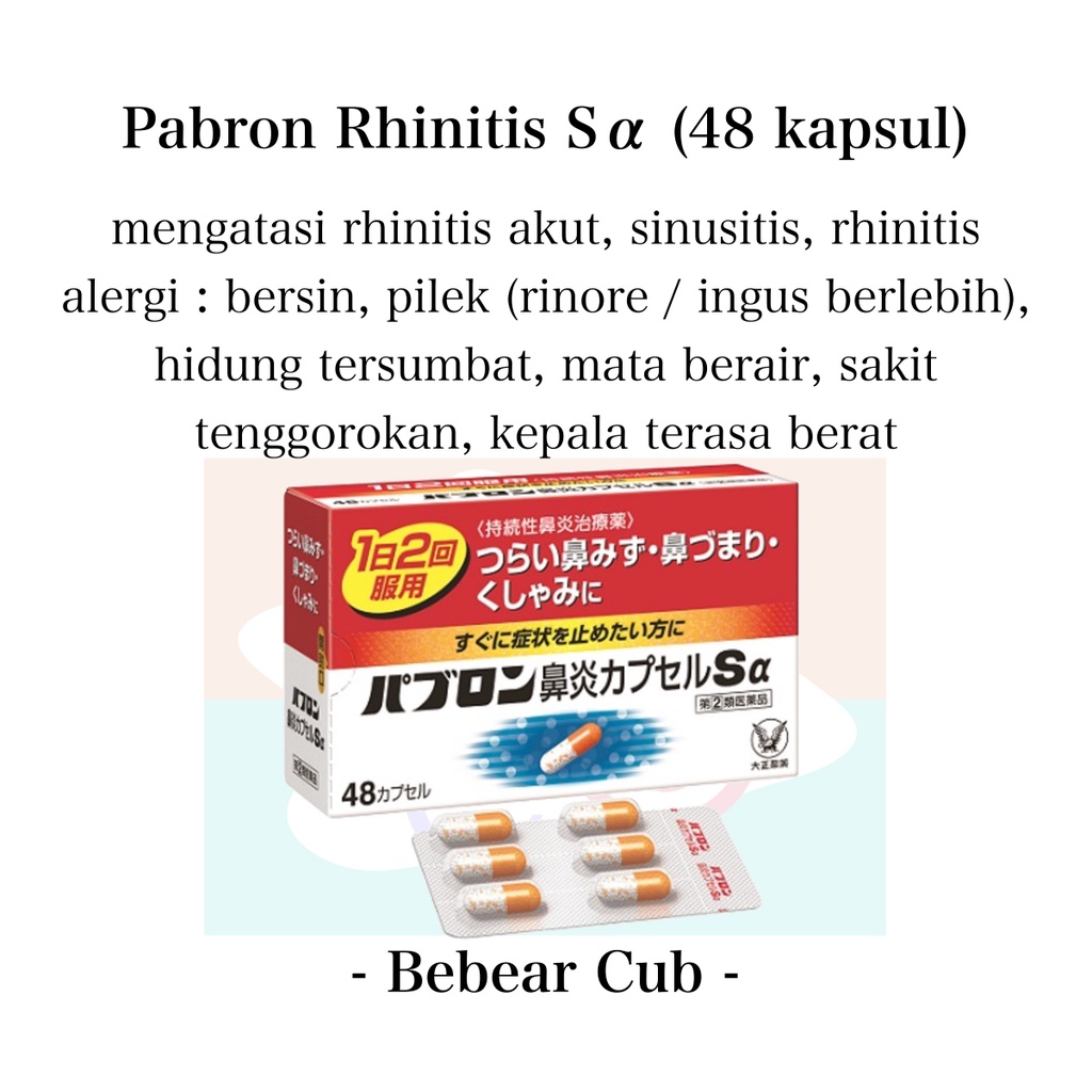 Jual Pabron Rhinitis S Alpha Taisho Jepang, Obat Sinusitis Alergi Sinus ...