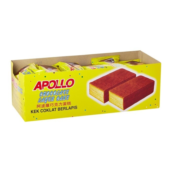 Jual Apollo chocolate layer cake kek coklat berlapis isi 24pc | Shopee ...