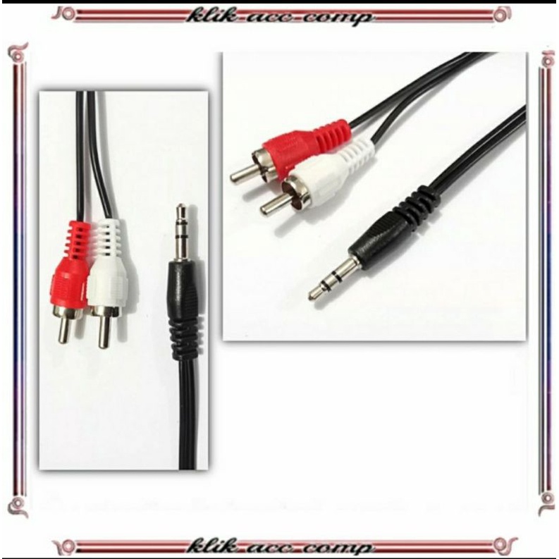 Jual Kabel audio aux to rca 1 - 2 1.5 meter / jack 3,5 aux to RCA | Shopee Indonesia