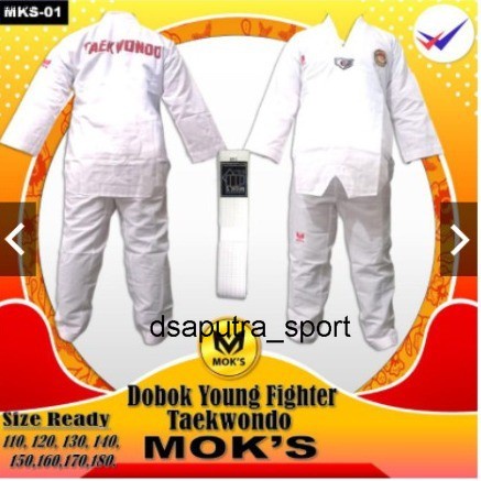 Jual (ZYD) New Salur BOW Dobok seragam taekwondo kerah putih Moks Young Fighter Baju pemula ...
