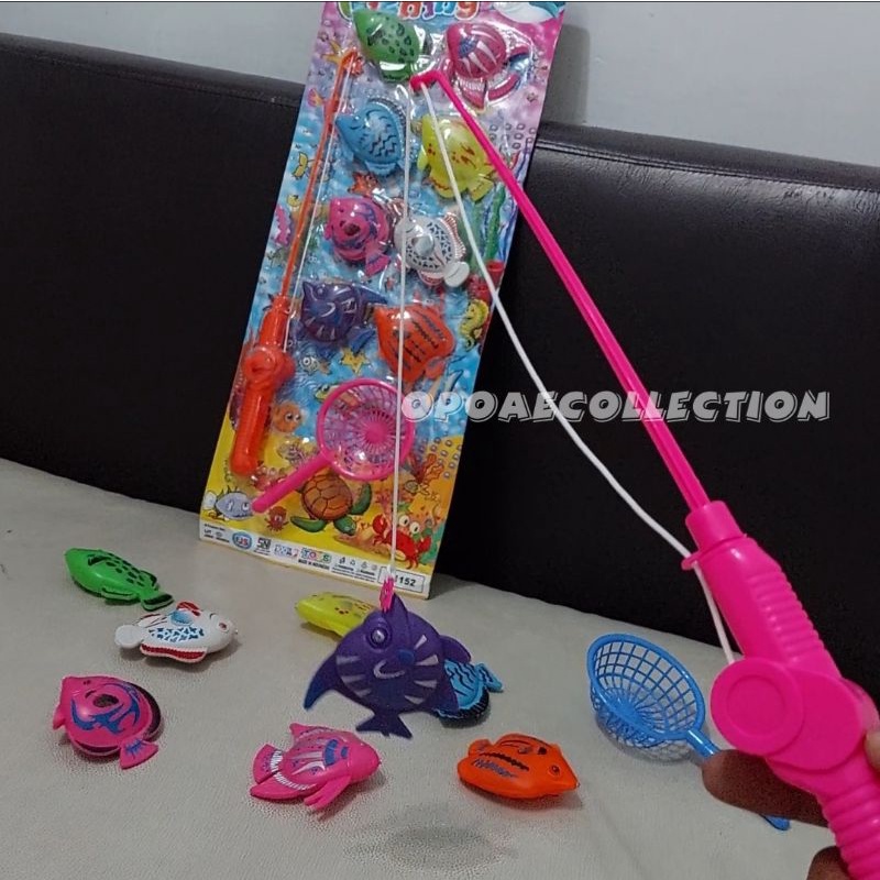 Jual mainan pancing pancingan MAGNET besar lengkap 8 ikan - 8 ikan 1 ...
