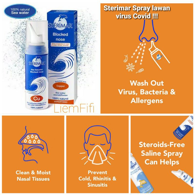 Jual STERIMAR Dewasa BLOCK NOSE Pilek 100 ML Langsung Plong | Shopee ...