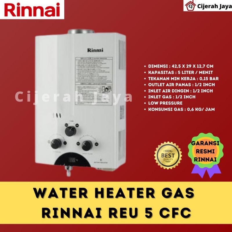 Jual Water Heater Rinnai Gas REU 5 CFC / REU5CFC / Promo / Pemanas Air Gas Rinnai REU 5 CFC ...
