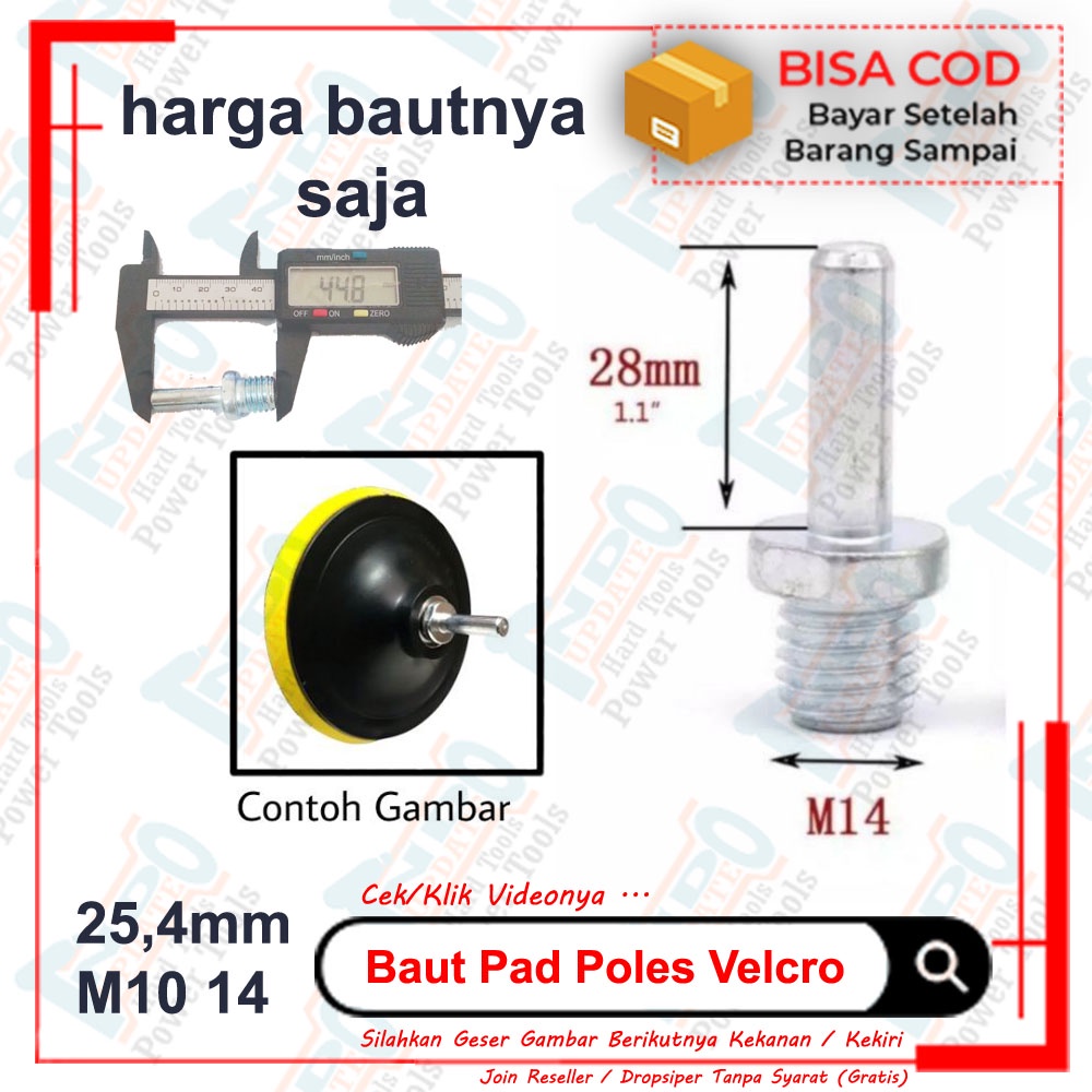 Jual Baut Bor/Grenda Poles Amplas Tempel Bulat Tatakan Velcro Konektor ...