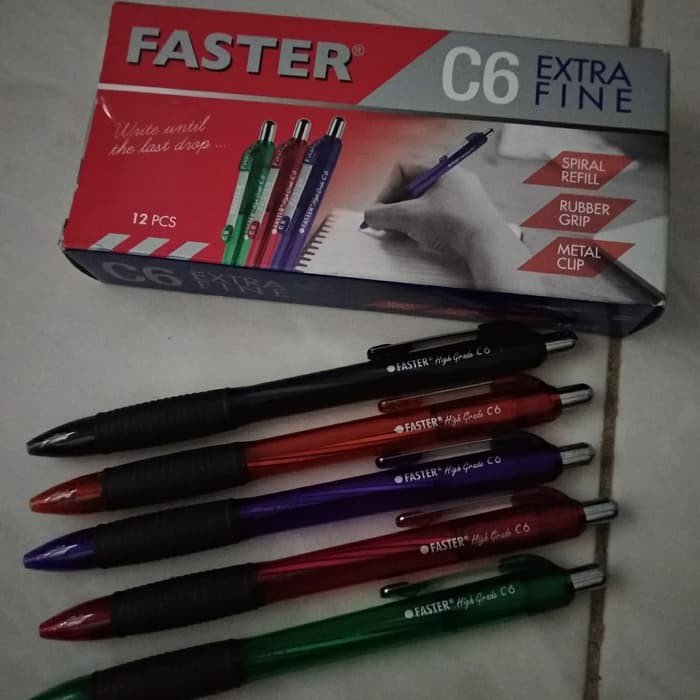 Jual ballpoint/pulpen faster C6 biru | Shopee Indonesia