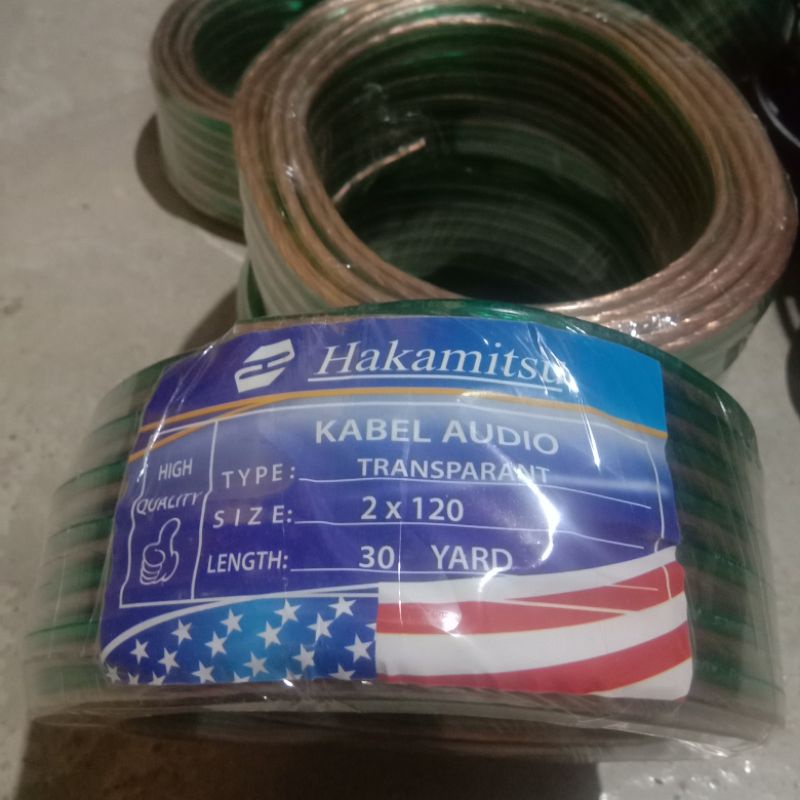 Jual Kabel transparan audio serabut 2x120 panjang 30 yard / 17 meter ...
