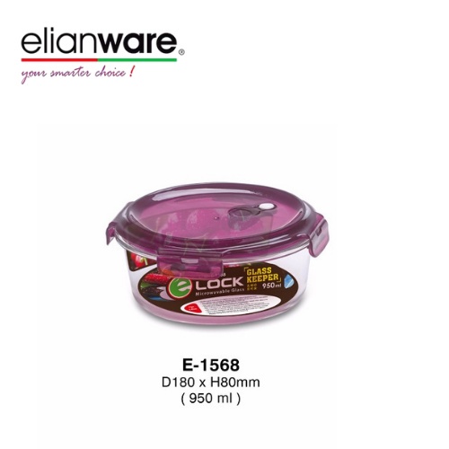 Jual Elianware Round Airtight Glasslock Keeper Multipurpose Food ...