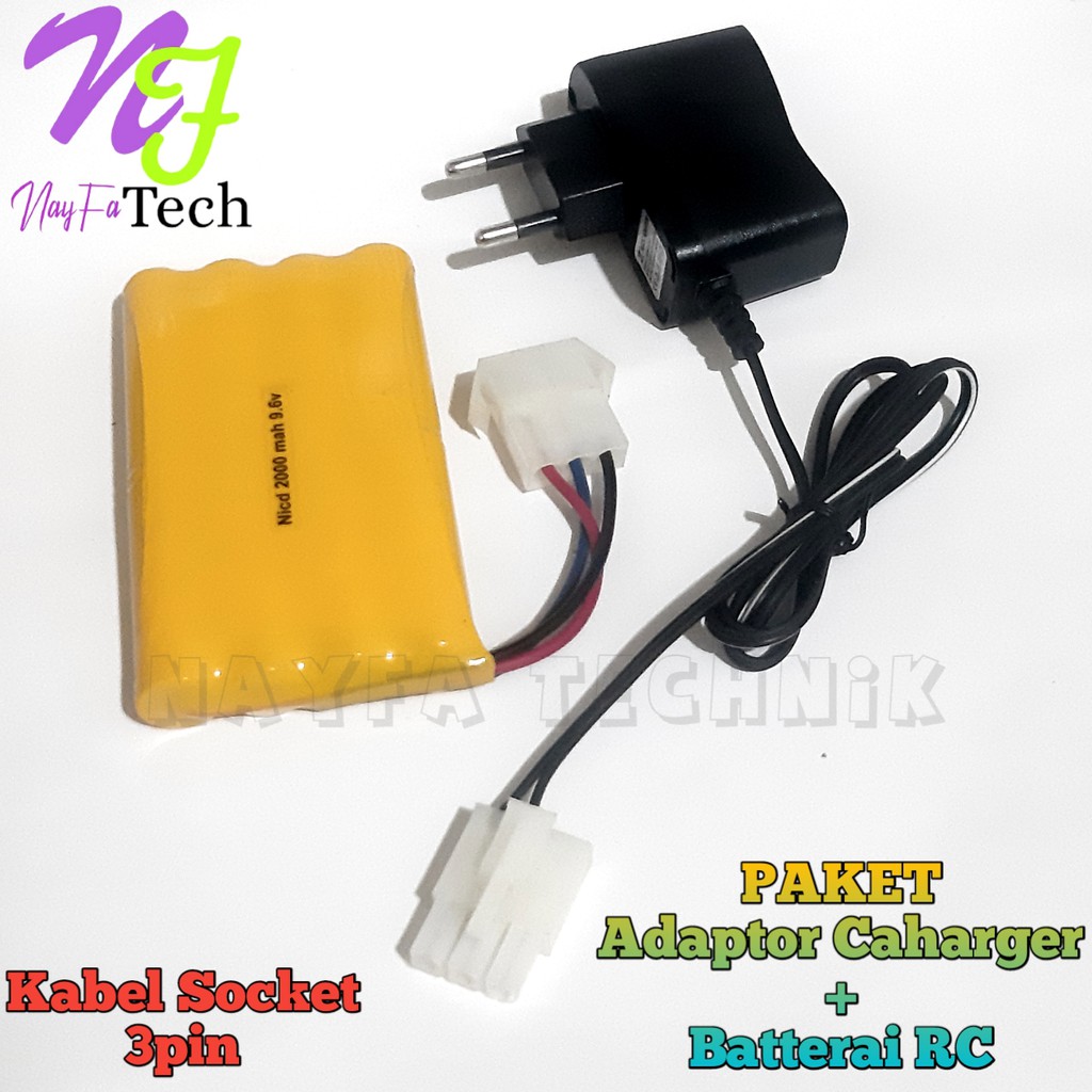 Jual Paket Charger Adaptor + Batterai Mobil Remot Control/RC 8AA Ni-Cd ...