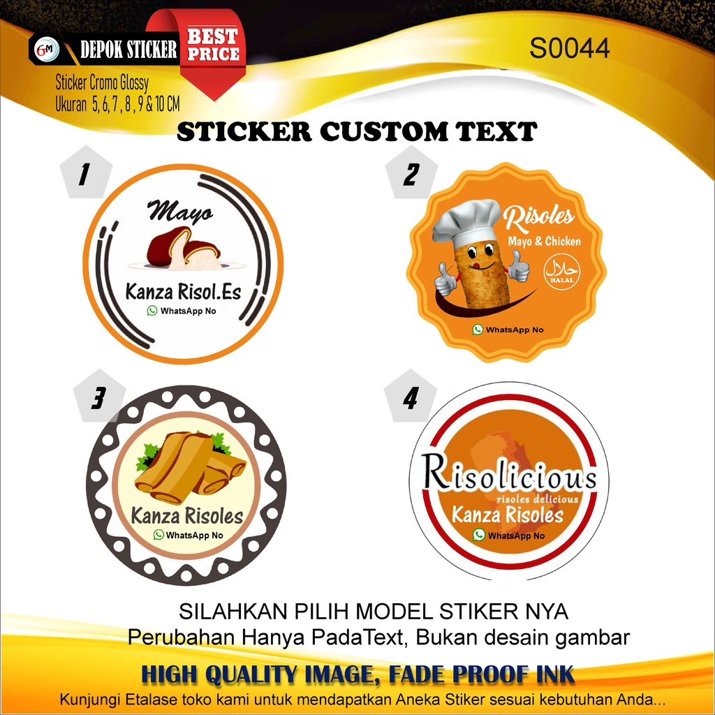Jual Cetak Stiker Label makanan Risol Risoles | Shopee Indonesia