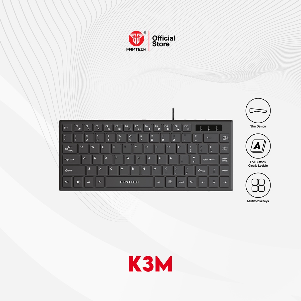 Jual Fantech K3M Keyboard Komputer Mini Multimedia Office | Shopee ...
