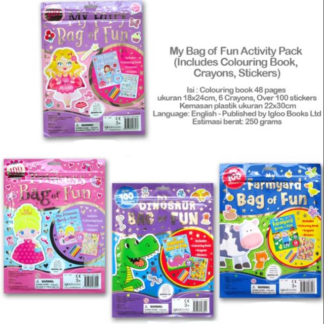 Jual My Bag of Fun Activity Pack (Includes Colouring Book, Crayons ...