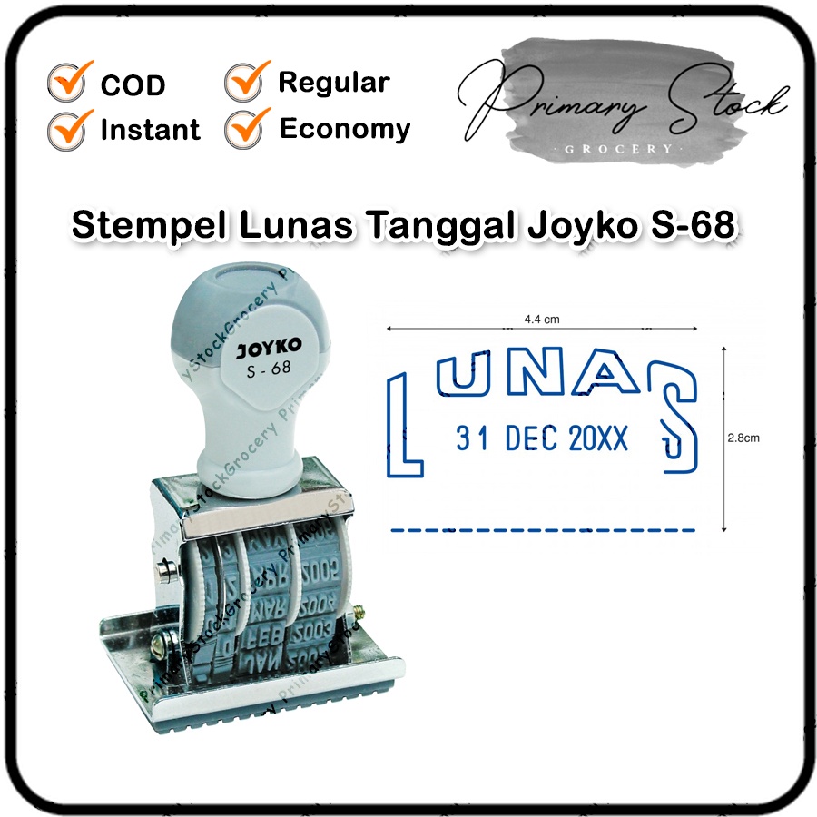 Jual Stempel Lunas S-68 Plus Tanggal Kecil Lunas S68 dan Tanggal Joyko ...