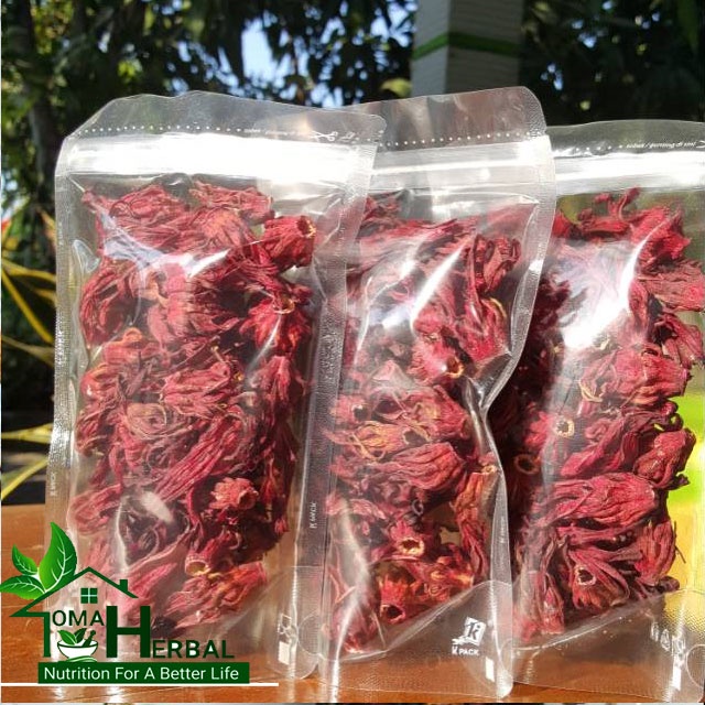 Jual bunga rosella merah 100 gram - teh rosela kering rempah minuman ...