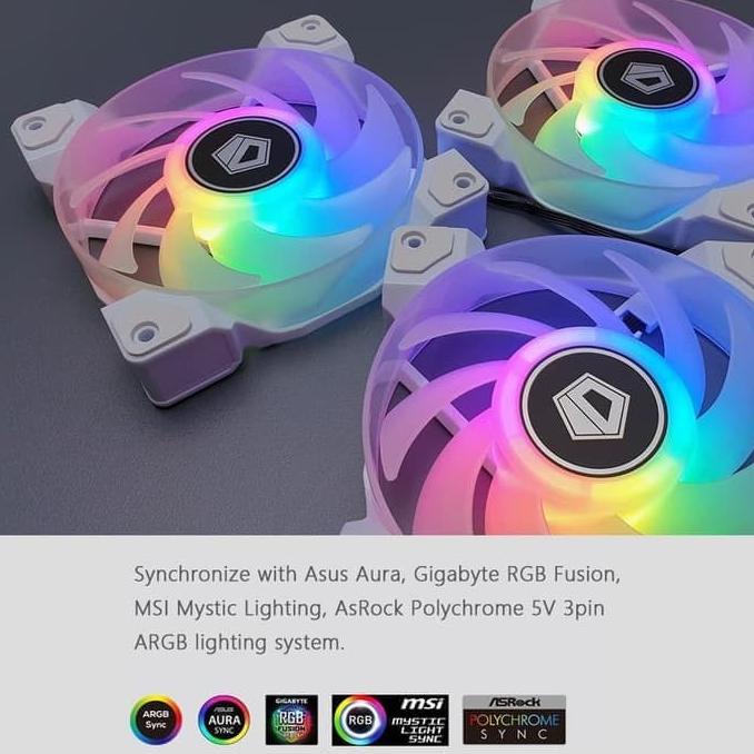 Jual ID Cooling DF-12025 ARGB Snow Trio - 120mm Cooling Fan PWM Gaming Case | Shopee Indonesia
