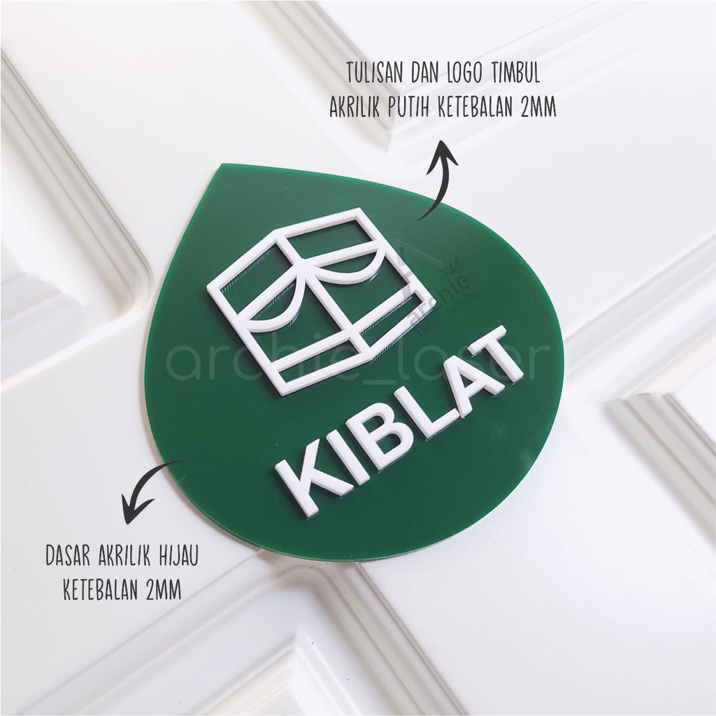 Jual SIGN AKRILIK PETUNJUK ARAH KIBLAT SHOLAT | Shopee Indonesia